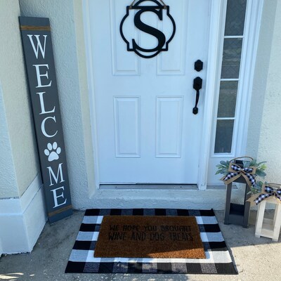 Oversized Buffalo Check Entry Rug, Doormat Layering Rug, Buffalo Plaid ...