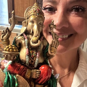 Lord Ganesha Statue Handmade, Copper Painted Sculpture, Dancing Ganesha ...