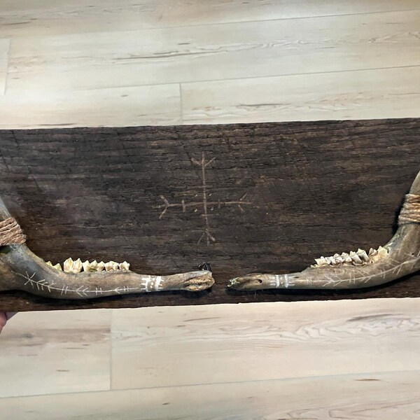 Made to Order : Primitive Sigil Deer Jawbone Ritual Knife - Etsy