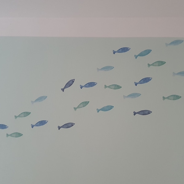 Fish Wall Decals, Blue Underwater Kids Room Stickers, Nautical Nursery ...