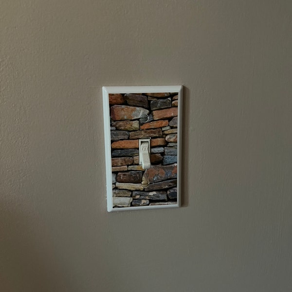 FAUX STACKED STONE Light Switch Cover Plate or Outlet Home Decor - Etsy