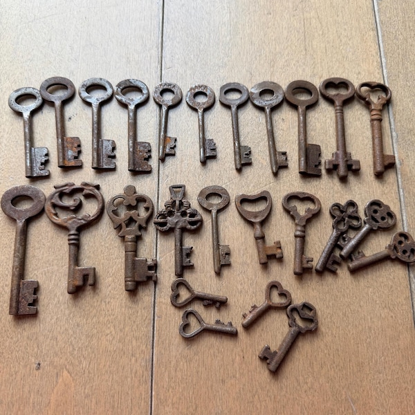 Antique Vintage Style 19th Century Iron Keys Assorted Lot of 25 - Etsy