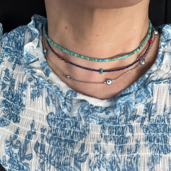 Triple Strand Gemstone Bracelet, Sterling Silver, 3 Strands, Colorful ...