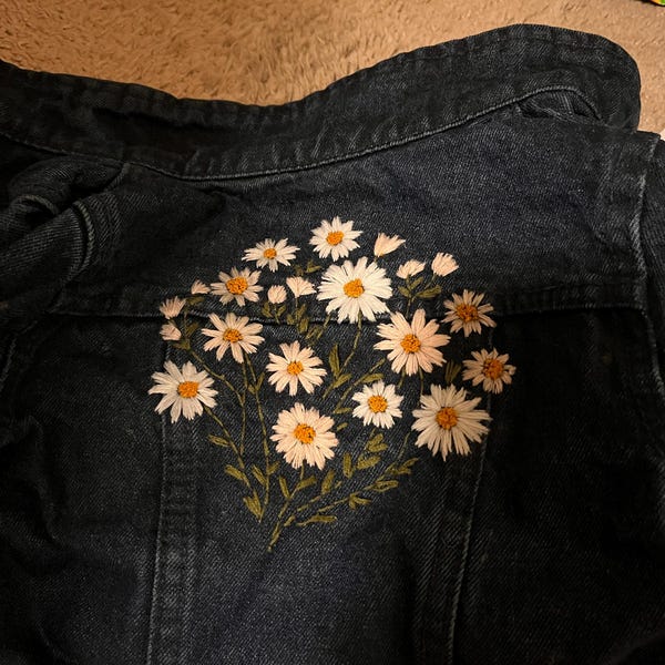 Wild Daisy Embroidery Pattern, Botanical Embroidery, PDF Pattern, Embroidery Hoop Art, Floral ...