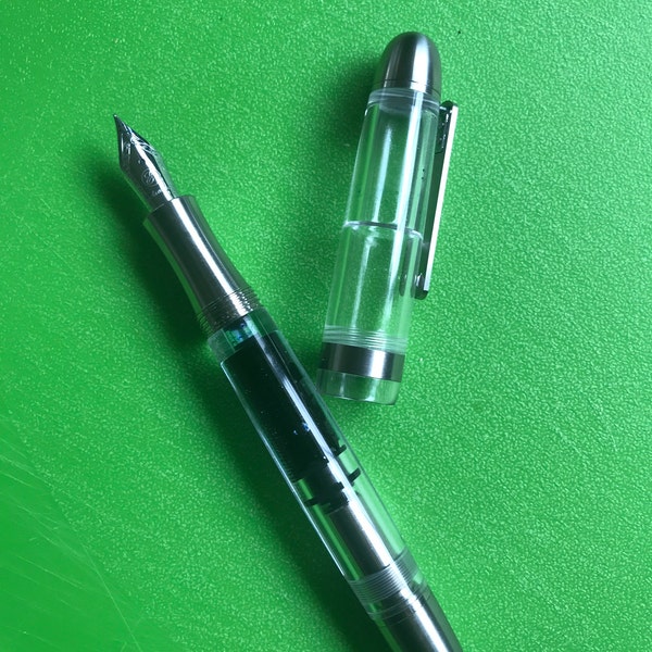 Asvine P36 Titanium Fountain Pen Piston Filling, Clear Transparent ...