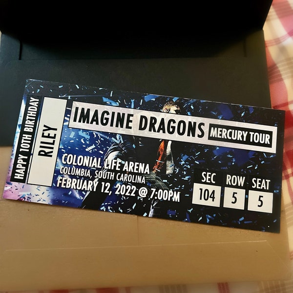 Custom Printed Fake Concert Ticket / Sporting Event Ticket ...