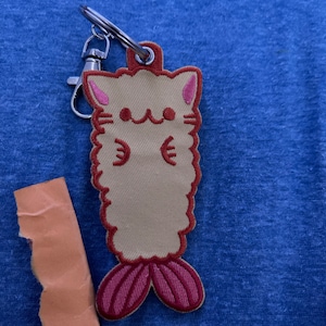 Cute Cat Embroidered Tag Keychain Kawaii Neko Jet Tags tamago, Sakura ...