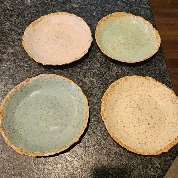 12pc Rustic Pottery Dinnerware Set,rustic Pottery Plates, Very Rustic ...