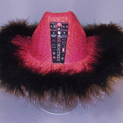 Pink Whitney Glitter Cowboy Hat Fully Custom, Light up Cowboy Party Hat ...