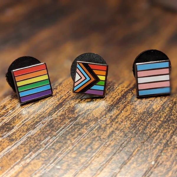 Mini Rainbow Flag Pin — LGBT Pride Pin Badge Stud Earring Lesbian Gay ...