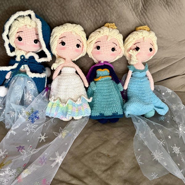 Queen Elsa Doll, Crochet Princess Doll, Beautiful Girl Princess ...