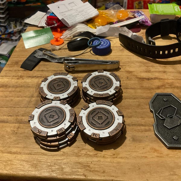 Sabacc Metal Credit Set | 4 Player Solid Metal Sabacc Imperial Credit ...