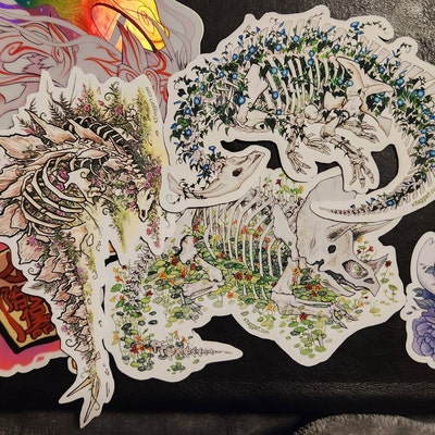 Prehistoric Bones Sticker Pack mosasaurus, Plesiosaurus, Swordfish Set ...