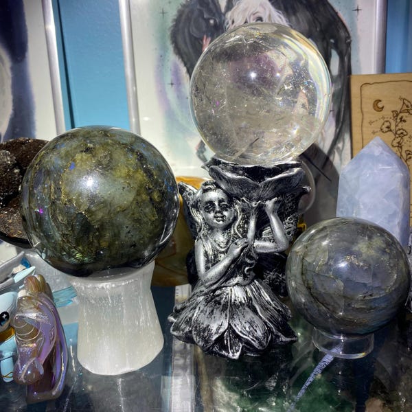 Beautiful Phoenix Crystal Sphere Display | Bird Crystal Ball Holder ...