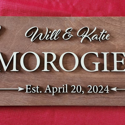 Custom Wedding Sign / Established Sign / Wedding Gift / Bridal Shower ...
