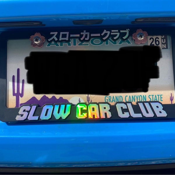 Slow Car Club Holographic Sticker - Etsy
