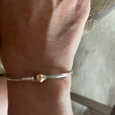 Made on Cape Cod. Bracelet With 14k ROSE Gold Screw Ball & Sterling ...