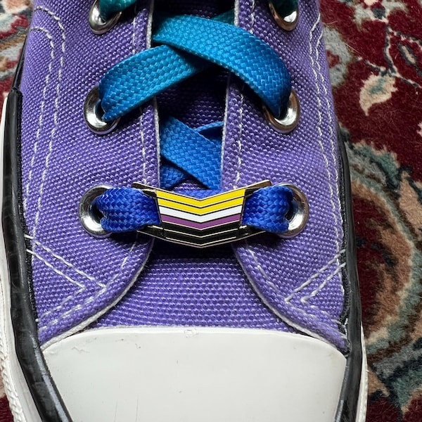 Non-binary Lace Locks — Subtle Pride Shoelace Shoe Charm Agender ...