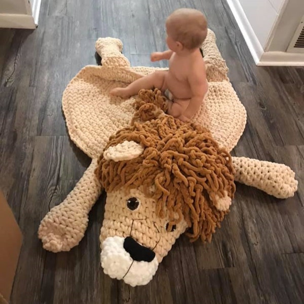Lion Baby Rug | PDF File | Finger Crochet Pattern | Idea for Gift ...