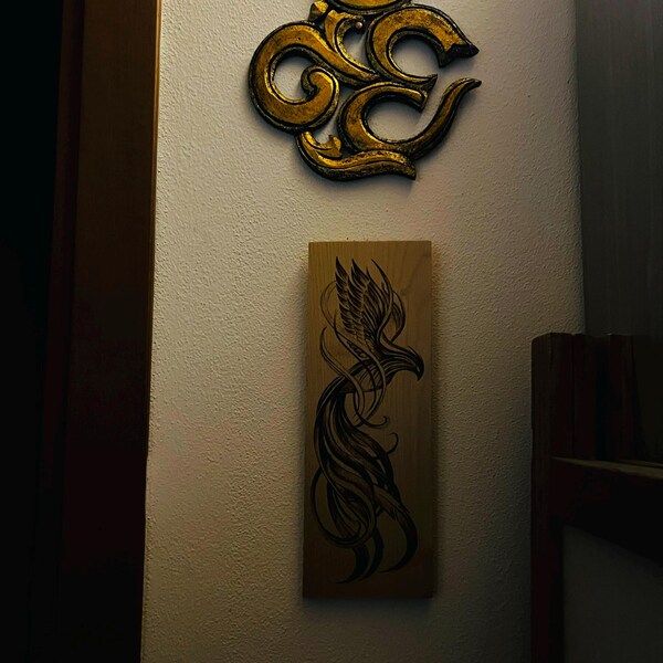 Ballerina Pyrography Art, Statement Wall Hanging on Wood, Ballet Pose ...