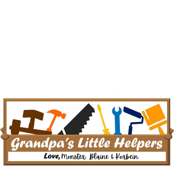 Grandpa/papa's Little Helpers Handprint Art, Tools Handprint Crafts ...