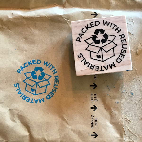 Packed With Reused Materials Stamp for Reused Package, Shipping ...