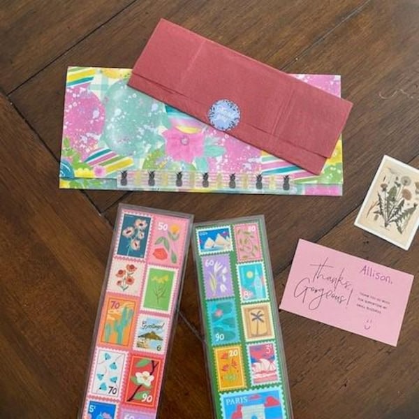 Vintage Nature Stamp Bookmark Flower Autumn Garden Butterfly Travel ...