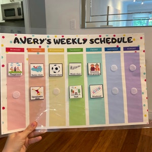 Kids Weekly Planner, Custom Weekly Kids Calendar, Visual Schedule for ...