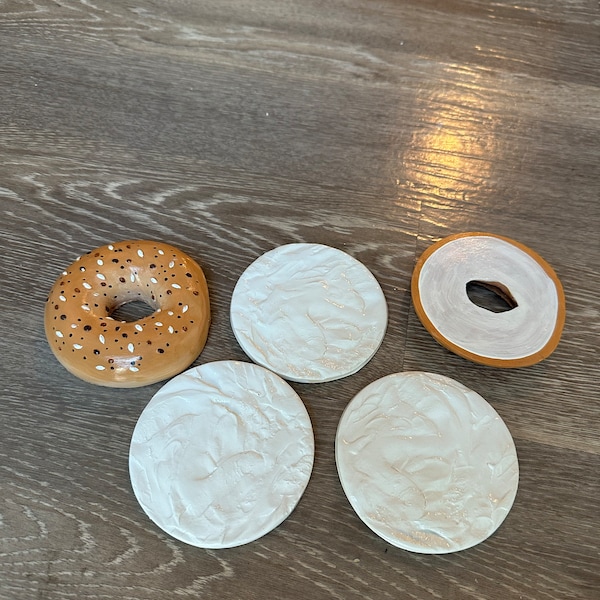Handmade Bagel & Clay Coaster Set of 4 - Etsy