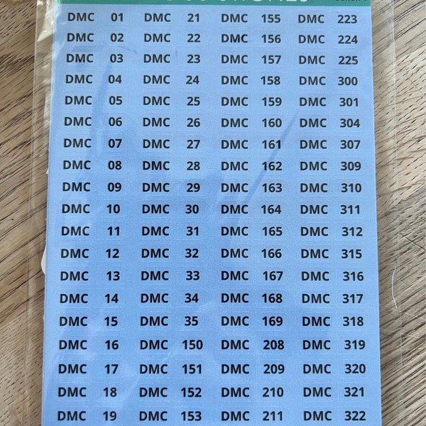 DMC Thread Labels - Organize Your Bobbins With Large Font Number ...