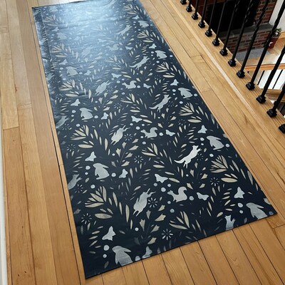 Hand Painted Washable Rug floorcloth/mat in a Gorgeous New Vintage ...