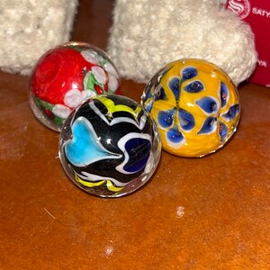 Collection of 6 X Hand Made confetti Glass Marbles 25MM - Etsy