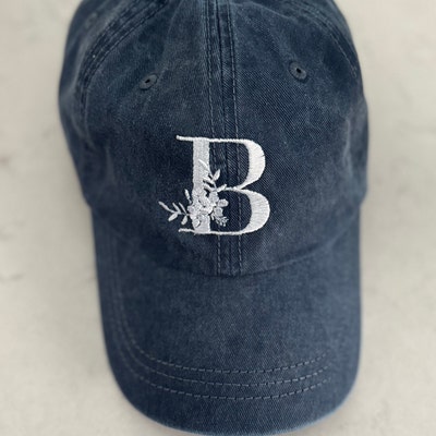 Monogram Hat With Flower Initials. Custom Cap Gift Idea for Sisters ...