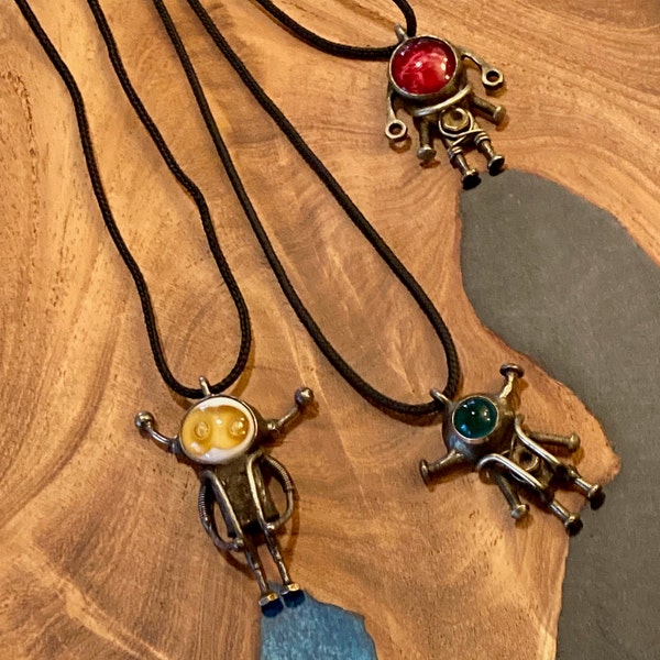 Space Invader Tiny Cute Astronaut Necklace Funny Spaceman Gift for ...