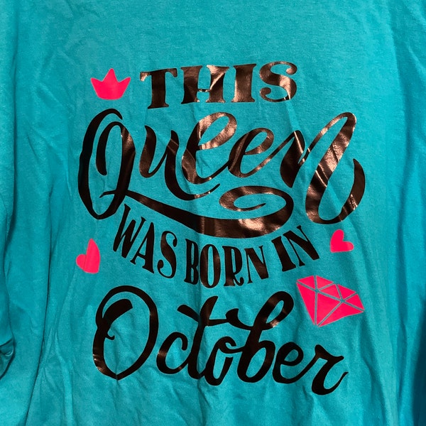 This Queen Was Born in October SVG October Birthday Svg for Women for ...