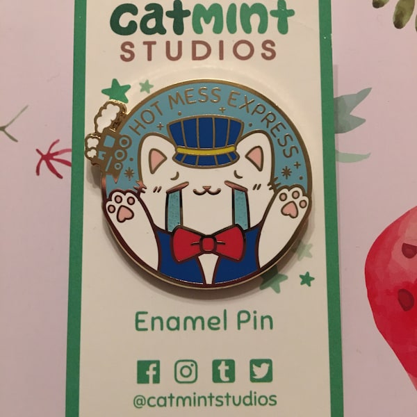 Hot Mess Express Hard Enamel Pin | Crying Cat Lapel Pin | Cute Funny ...