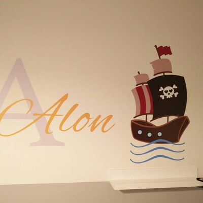 Personalized Pirates Ship Wall Decal for Boys Pirate Name - Etsy