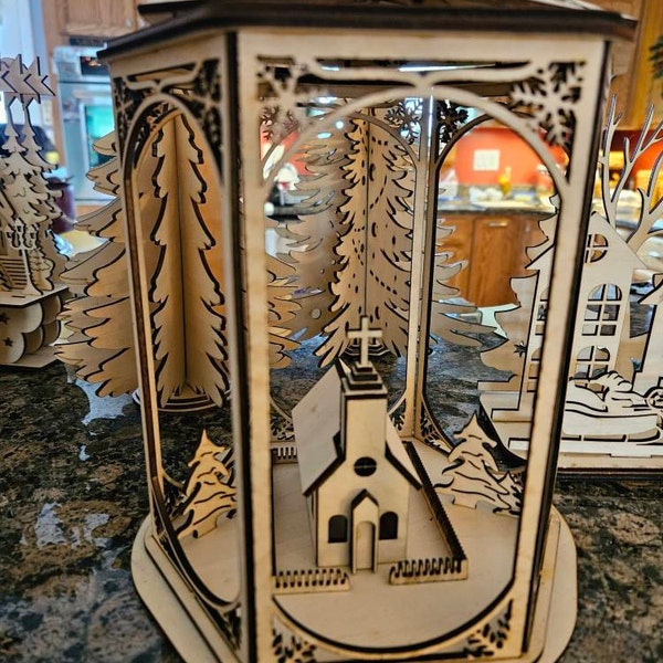 Christmas Lantern "church" Lasercut File - Lightburn, SVG, DXF - Etsy UK