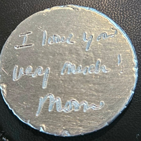 Personalized Handwriting Pocket Coin, Custom Pewter Memorial Token or ...