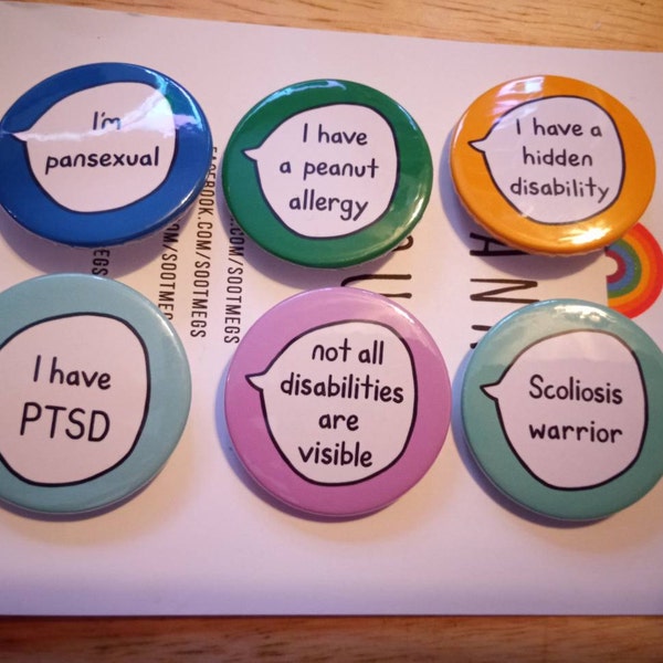 I Have a Hidden Disability Pin Badge Button - Disability Awareness ...