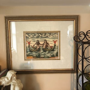 Medieval Mermaids Art Print, Antique Mermaid and Merman, Vintage ...