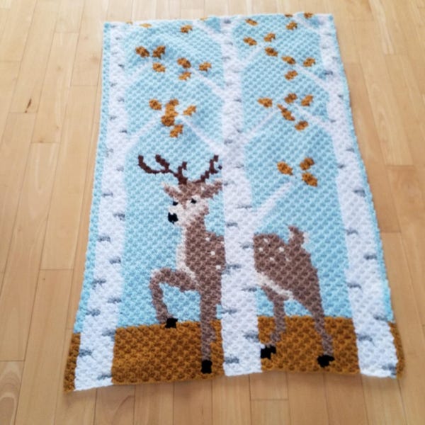 Woodland Sampler C2C Crochet Pattern, Forest Animal Crochet Blanket ...