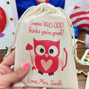 Set of 10 Kid's Valentine's Day Party Favor Bags / Owl Assortment ...