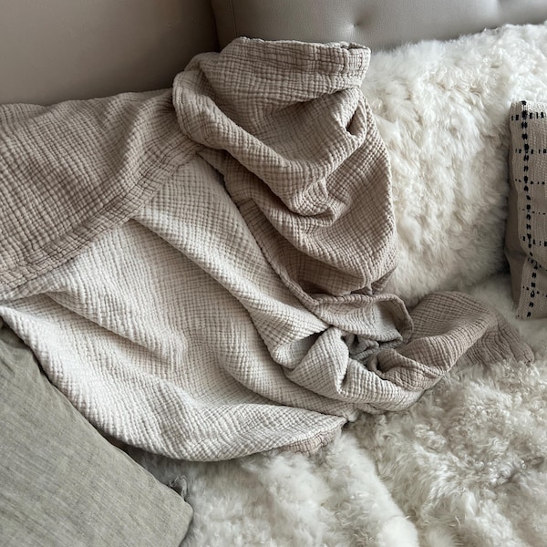 Organic Muslin Duvet Cover Set, 2 Layer Gauze Set, Gauze Duvet Cover ...