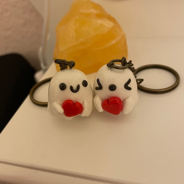 Couple Keychains - My Boo - Matching Ghost Charms - Etsy