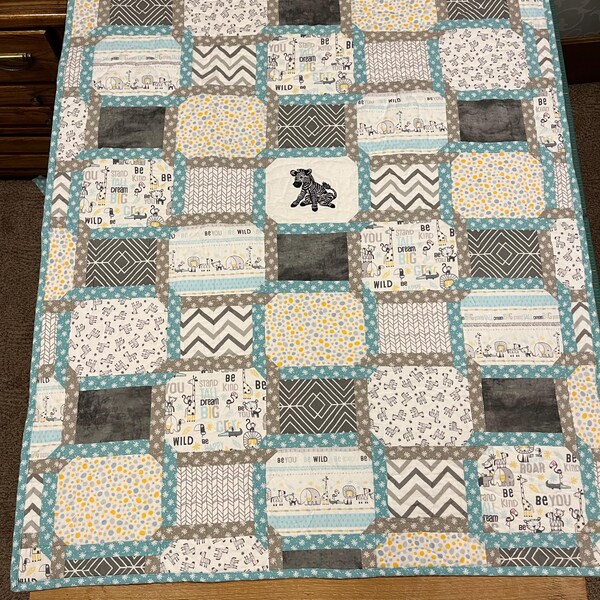 75 Cowboy Rodeo Pre Cut Rag Quilt Kit 8 Squares Blocks, Blue Red Yellow ...