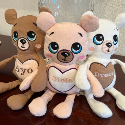 Teddy Bear Stuffie ITH Embroidery , Machine Pattern, ITH Bear Stuffie ...