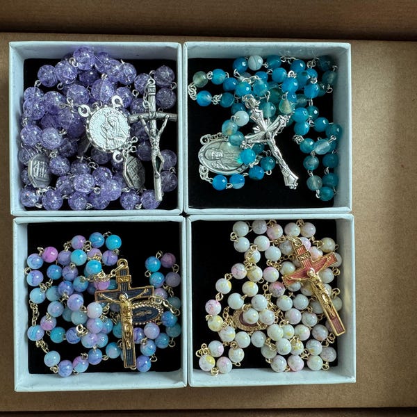 Red Lume Rosary Bracelet With Miraculous Virgin Medal - Etsy