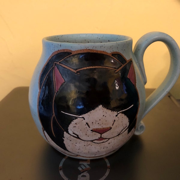 Large Cat Loaf Mug, Pottery Mug, Valentine's Day Gift, Dog Mom, Dog Dad ...