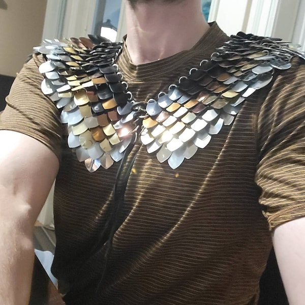 Scalemail Mantle - Chain and Scale Mail Adjustable Unisex Shoulder ...